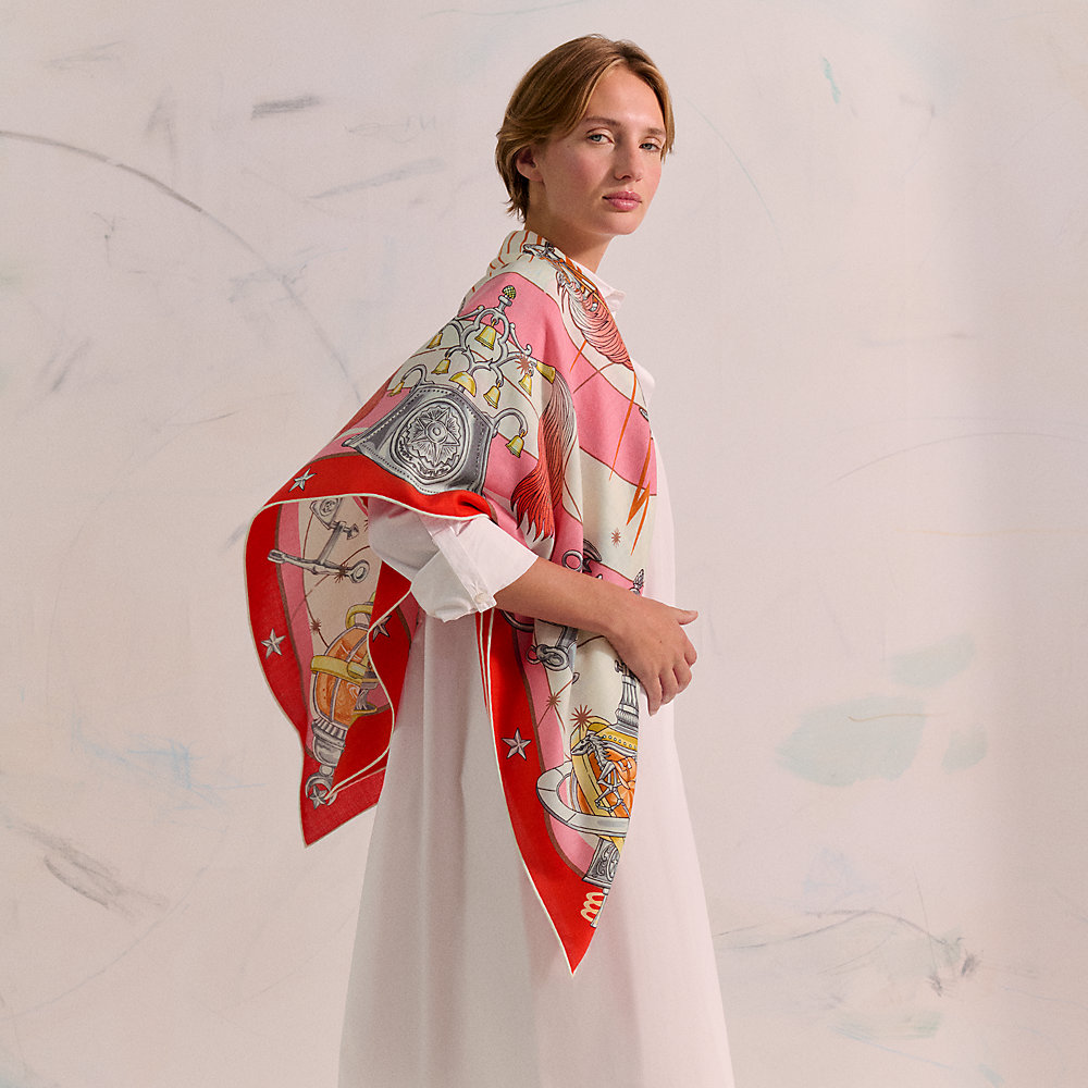 Chorus Stellarum shawl 140 - Pink | Hermès UK